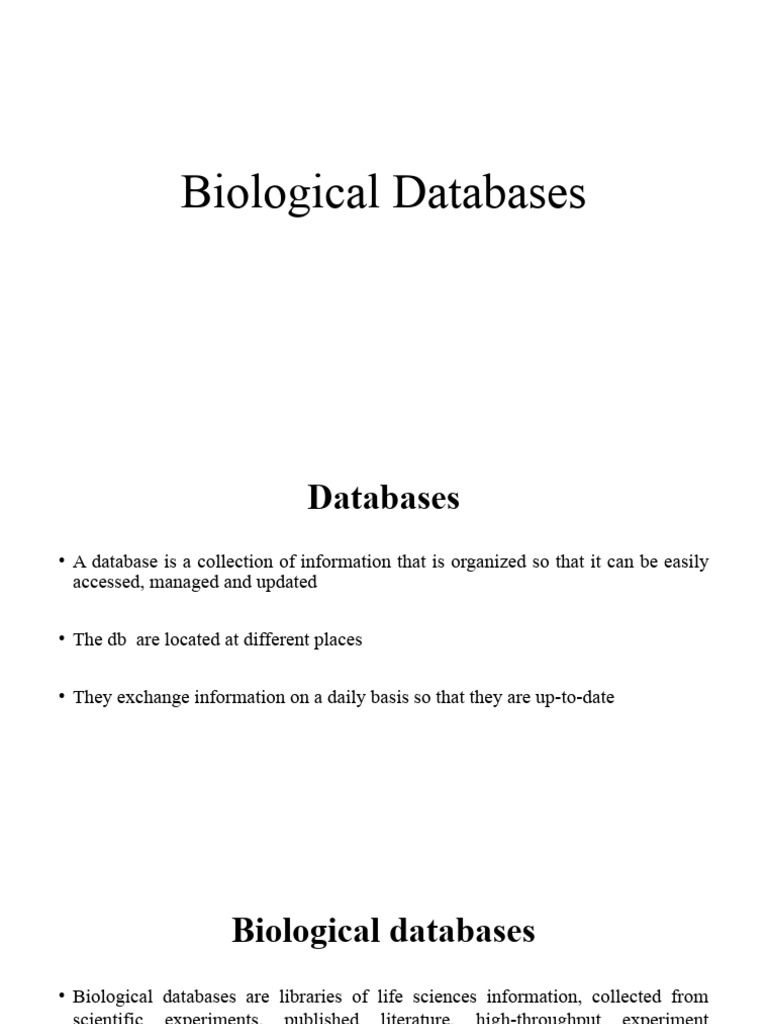 Classification of Biological Databases | PDF | Pub Med | National ...