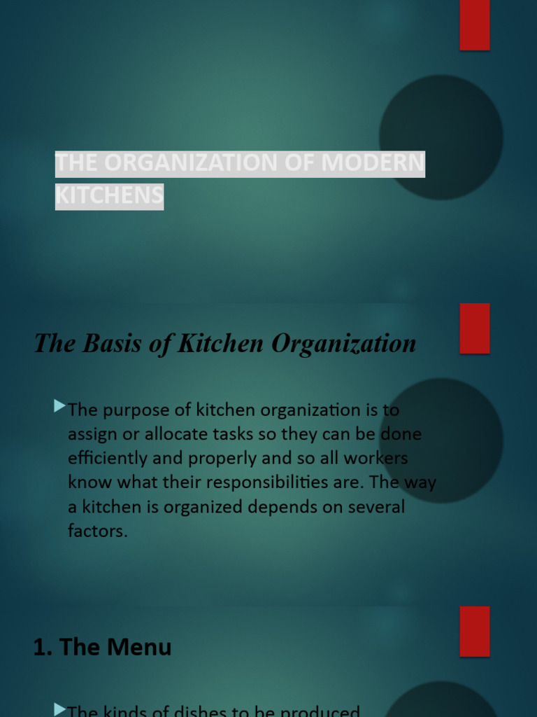 Hpc1 Chapter 1 The Organization of Modern Kitchens | Download Free PDF ...