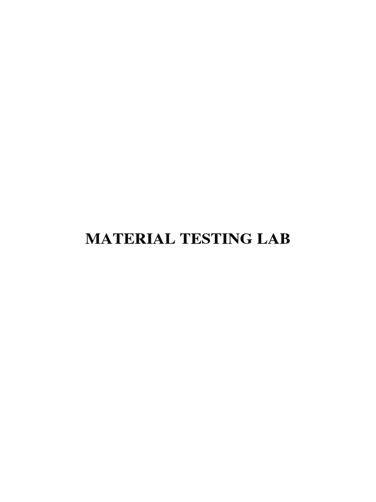 Material Testing Lab Manual | PDF | Deformation (Engineering) | Fracture