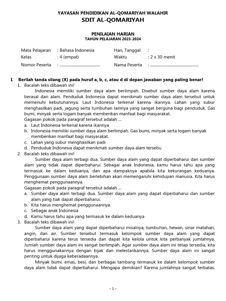 UTS B. Indonesia | PDF