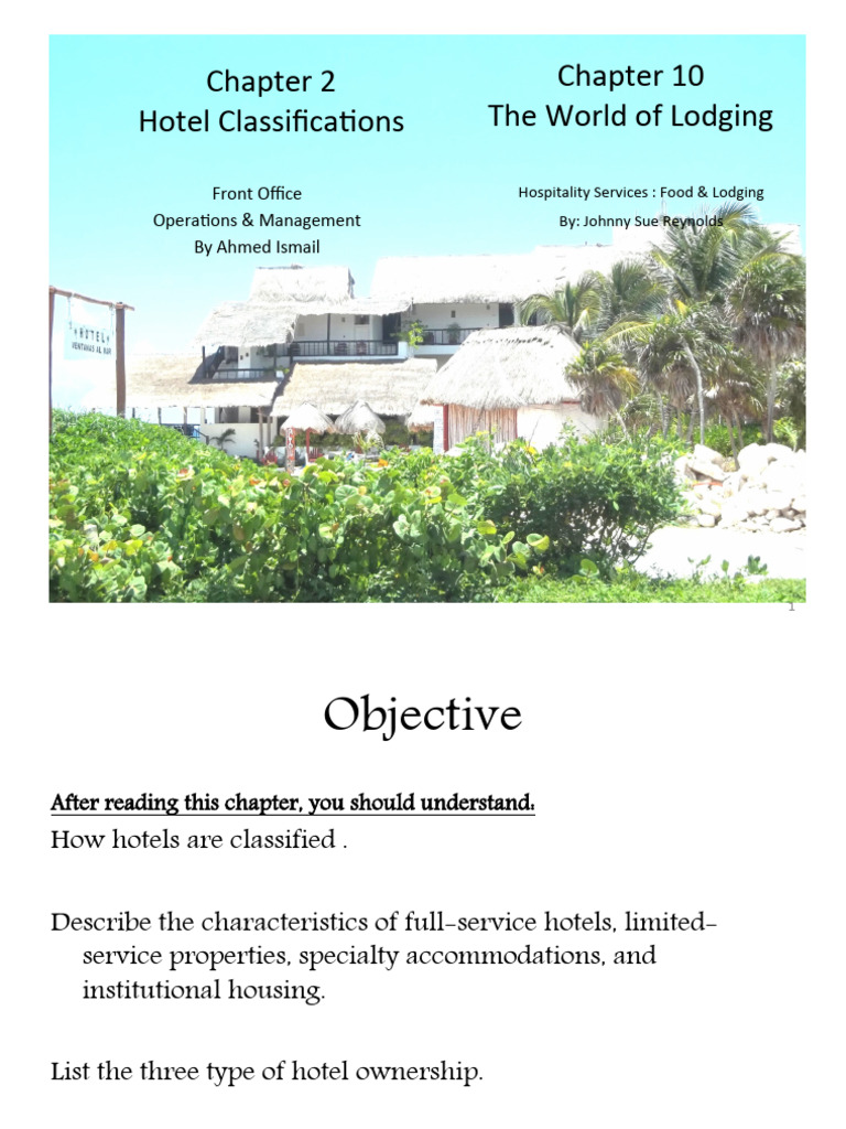 T Notes Chapter 10 The World of Lodging | PDF | Hotel | Motel