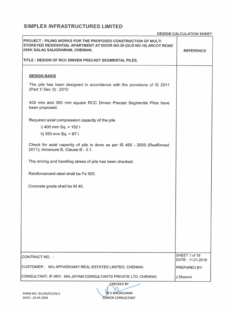 Pre Cast Pile Details | PDF
