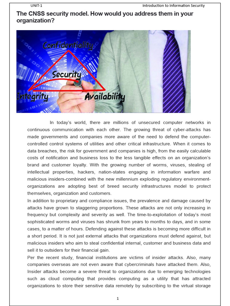 The CNSS Security Model | PDF | Information Security | Security