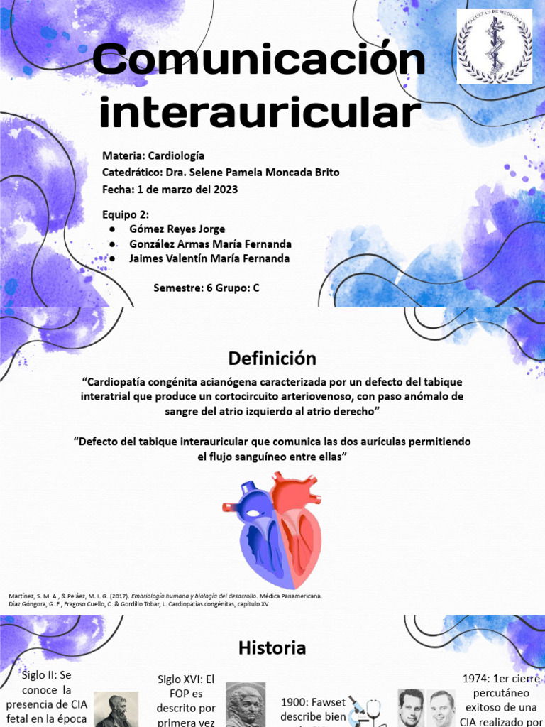 Comunicación Interauricular | PDF | Defecto cardiaco congenito ...