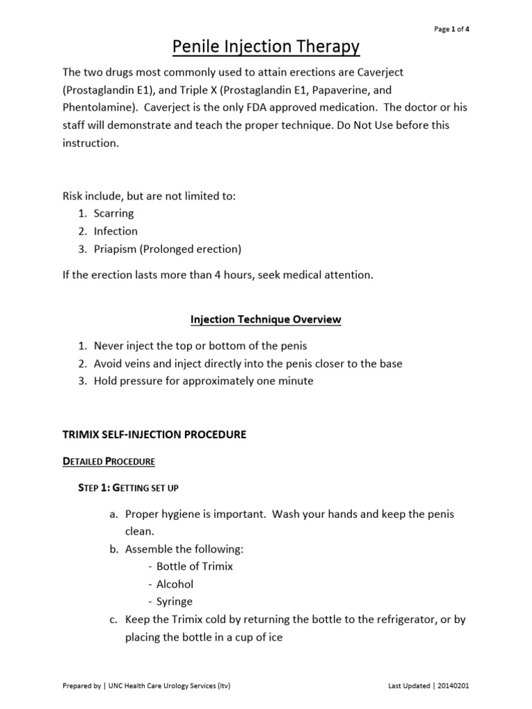 Penile Injection Therapy | PDF | Injection (Medicine) | Syringe