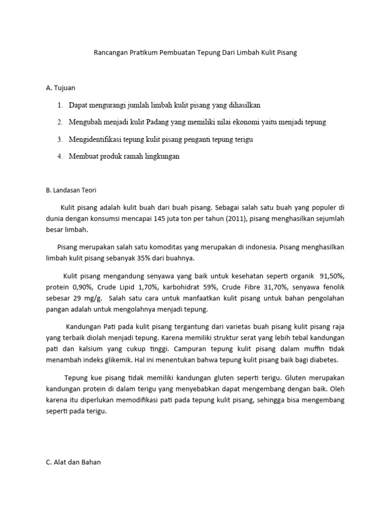 Rancangan Pratikum Tepung | PDF