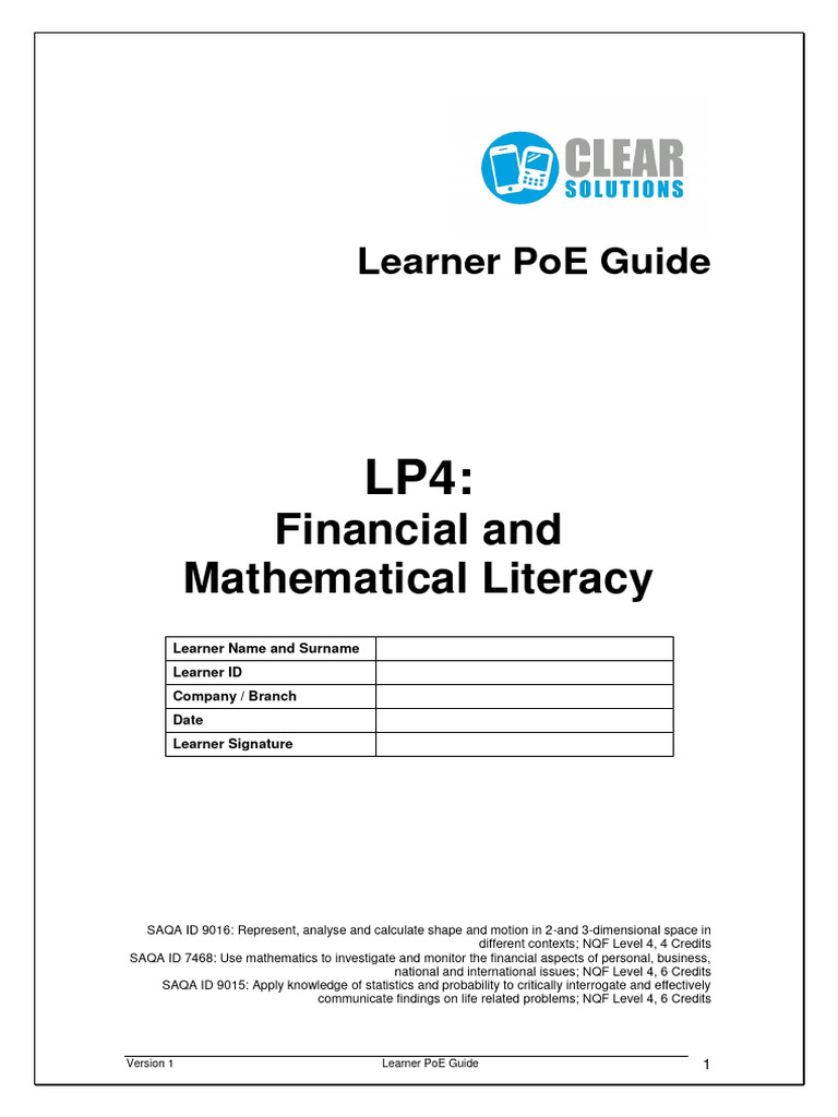LP4 Learner PoE Guide | Download Free PDF | Educational Assessment | Learning