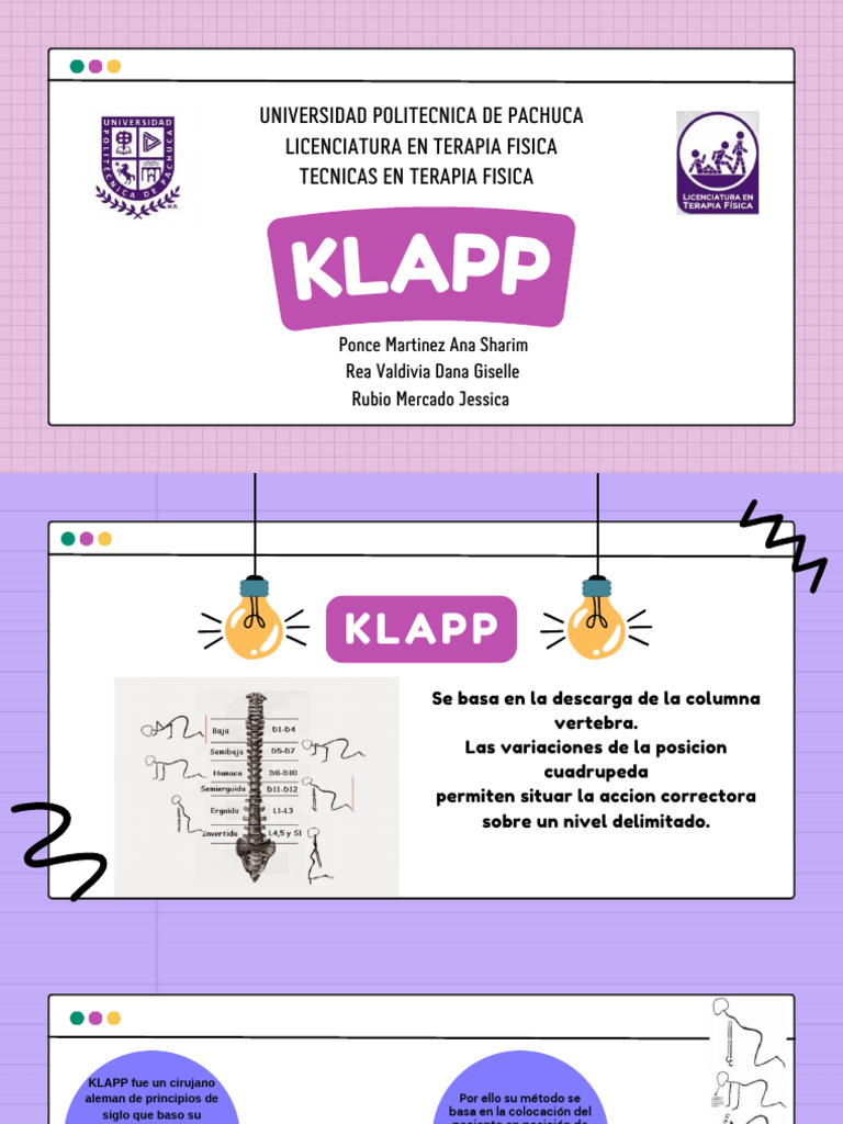 Presentación KLAPP | PDF | La columna vertebral | Escoliosis