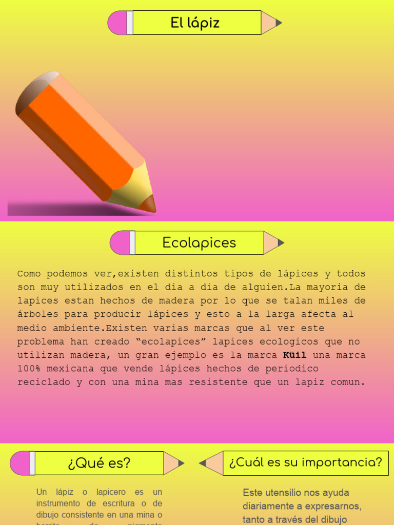 El Lapiz | PDF | Lápiz | Materiales