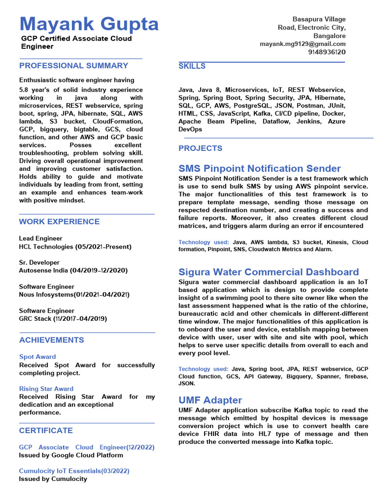 Mayank Gupta-5.8-Exp - 1693374116304 - Mayank Gupta | PDF | Computing | Systems Engineering
