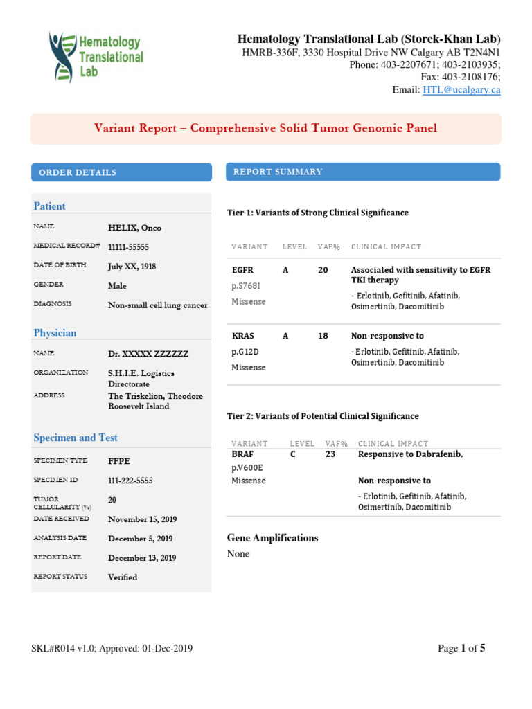 Solid Tumor NGS Profiling Sample Report | PDF | Epidermal Growth Factor ...