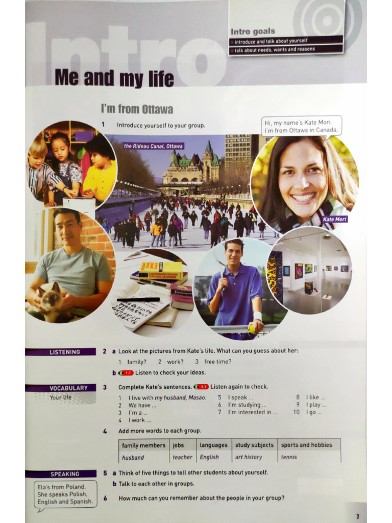 English Unlimited Pre-intermediate Color units 1-2 | PDF