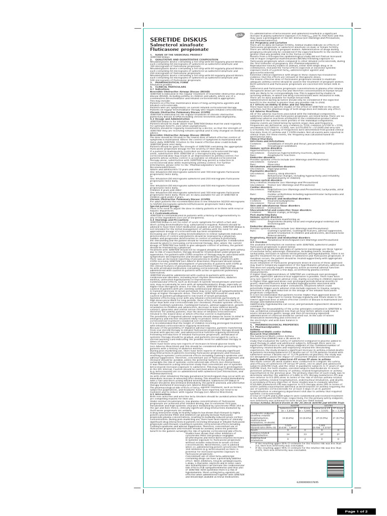 SERETIDE DISKUS - GDS35 IPI20 - Compressed | PDF | Chronic Obstructive ...