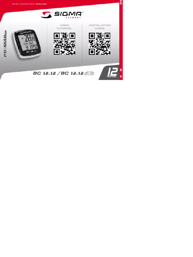 Manual Sigma BC 12.12 STS (Español - 124 Páginas) | PDF