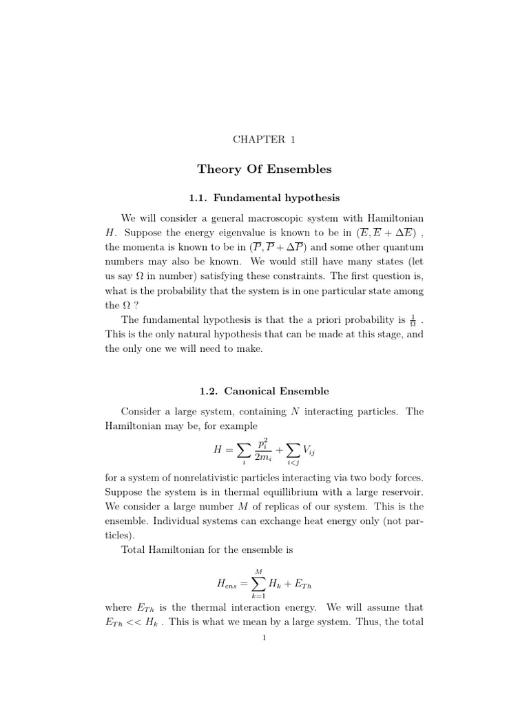 Statistical Mechanics | PDF | Hamiltonian (Quantum Mechanics) | Epistemology Of Science