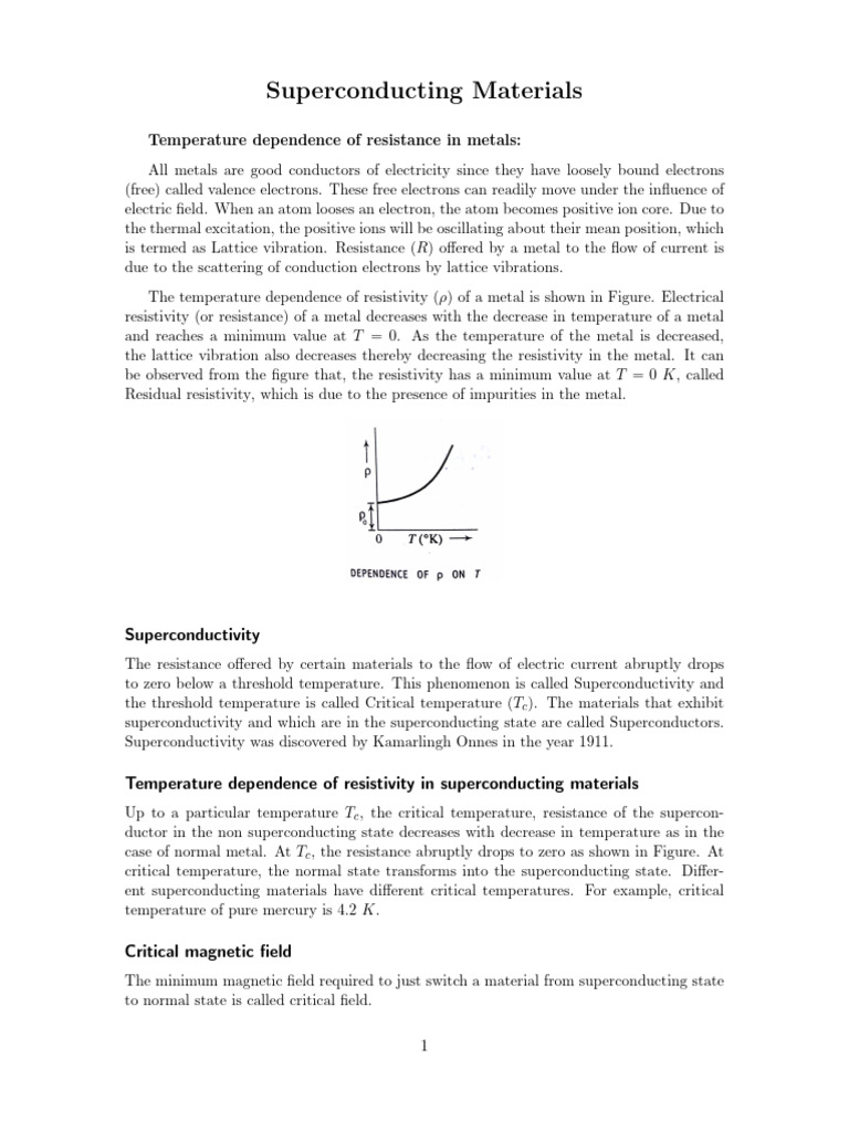 Module 4 - Superconductors-02 | PDF | Superconductivity | Electrical Resistivity And Conductivity
