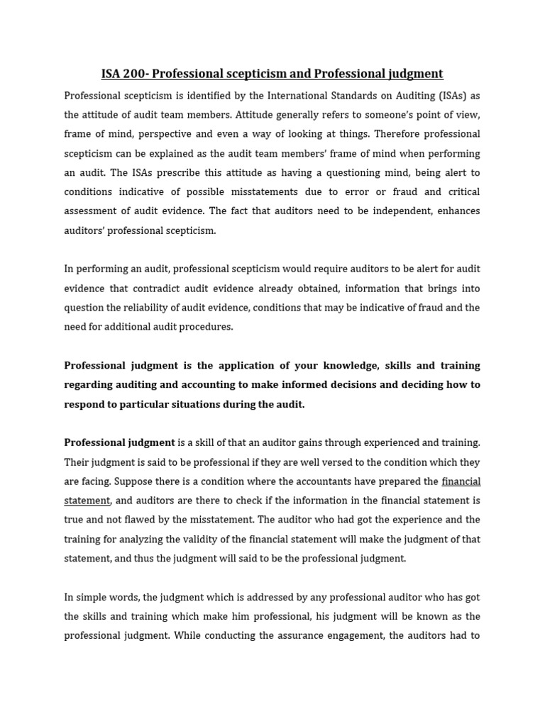 Isa 200 | Download Free PDF | Audit | Judgment (Law)