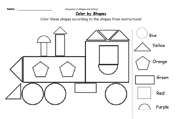 Color by Shapes Activity Sheet | PDF