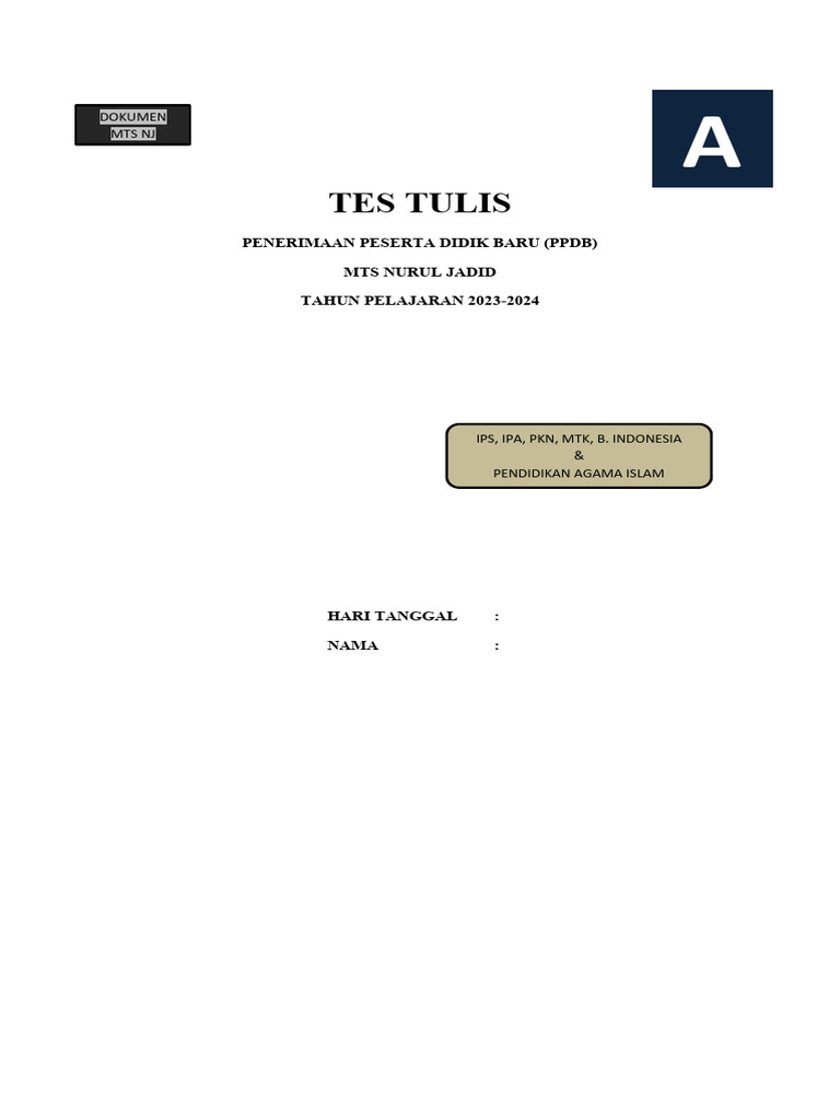 Tes Tulis PPDB | PDF
