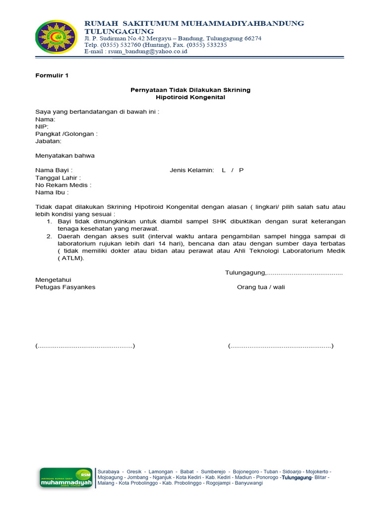 Formulir 1 PENOLAKAN SHK | PDF