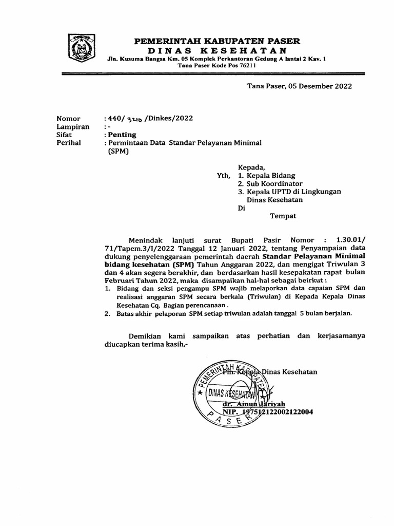 Permintaan Data SPM | PDF
