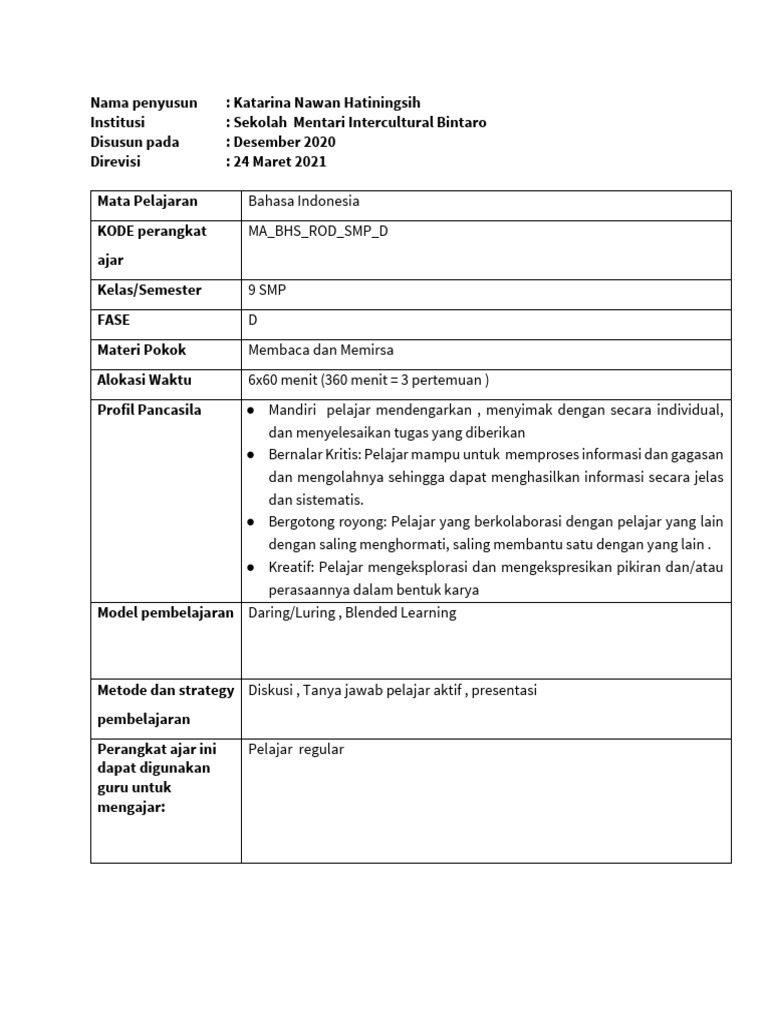 Modul Membaca Dan Memirsa 9 | PDF