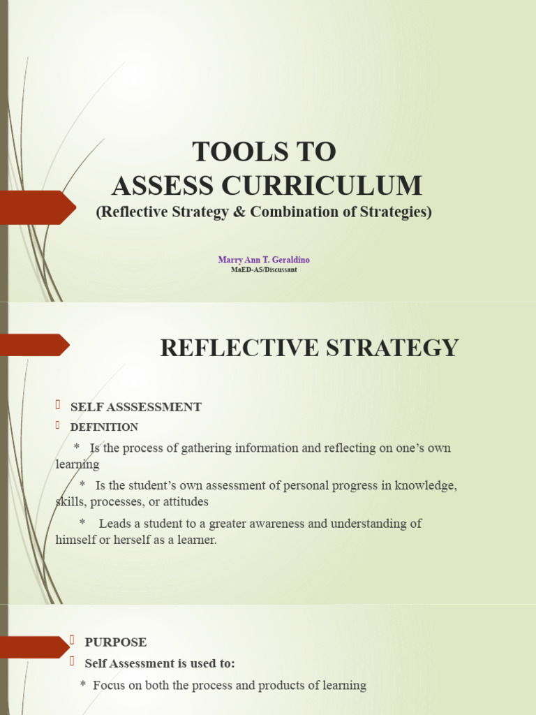 TOOLS To ASSESS CURRICULUM | PDF | Educational Assessment | Human ...