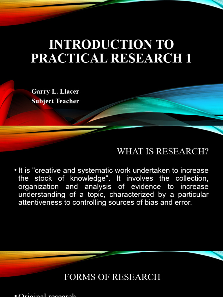 Lesson 1 - Introduction To Practical Research 1 | PDF | Methodology ...