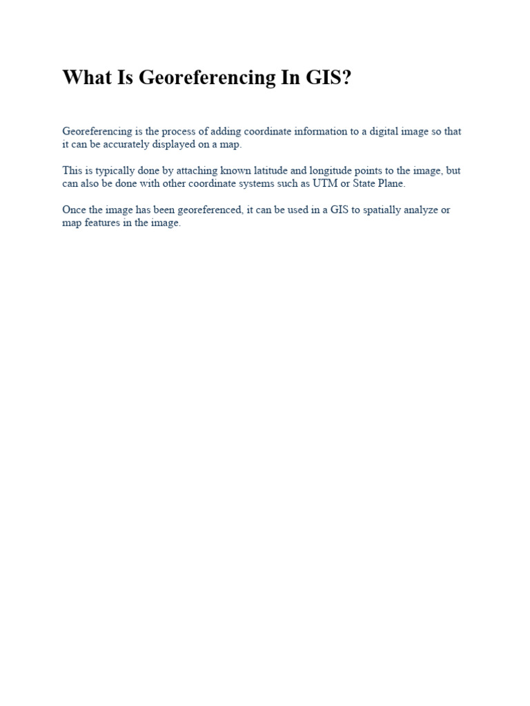 What Is Georeferencing in GIS | PDF What Is Georeferencing in GIS | PDF