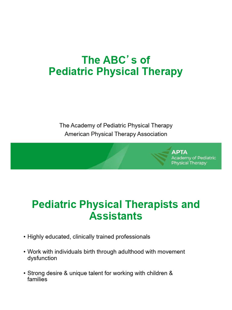 PediatricAPTA FactSheet ABCs of Pediatric Physical Therapy (Slide Show ...