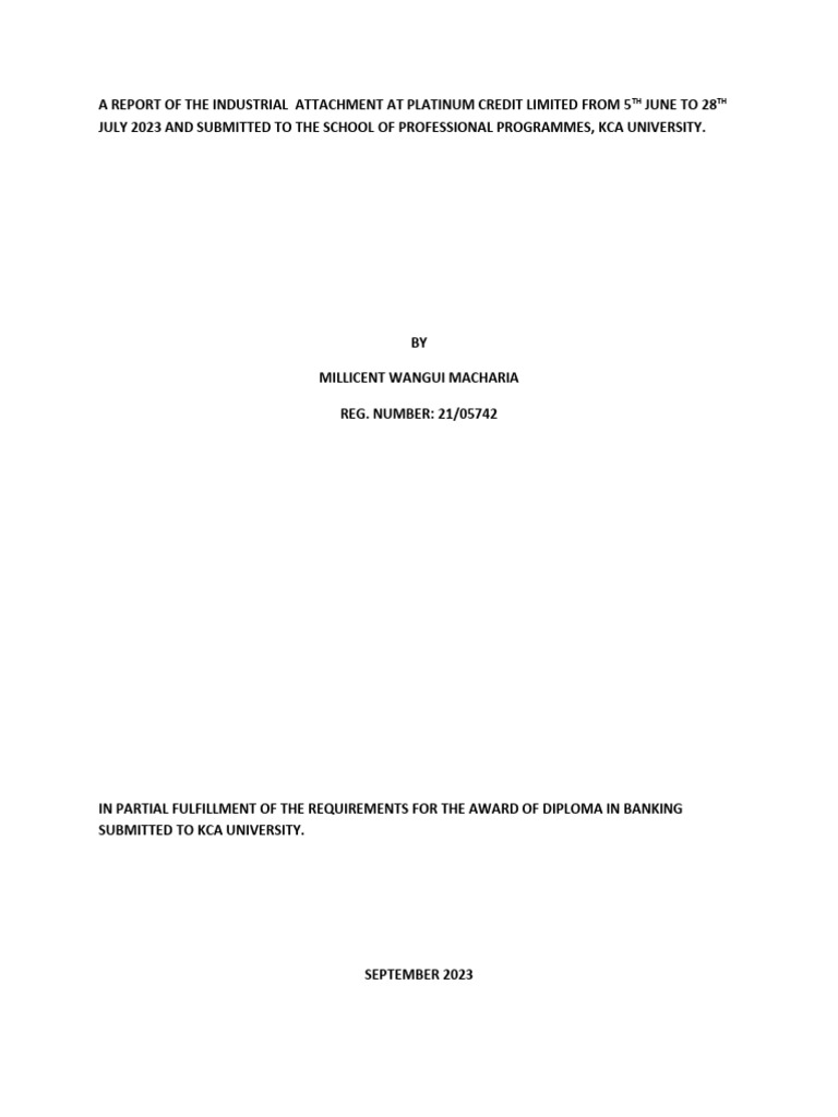 Industrial Attachment Report | PDF | Customer | Market (Economics)