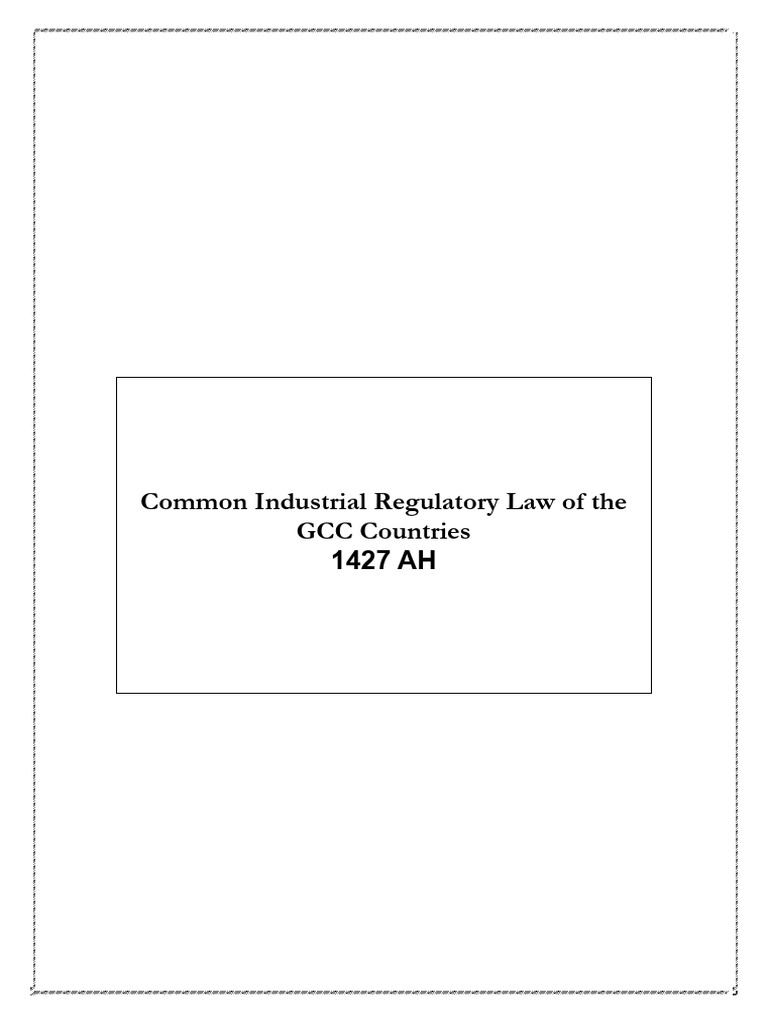 Common Industrial Law for GCC Countries | PDF | Tax Exemption | Gulf ...
