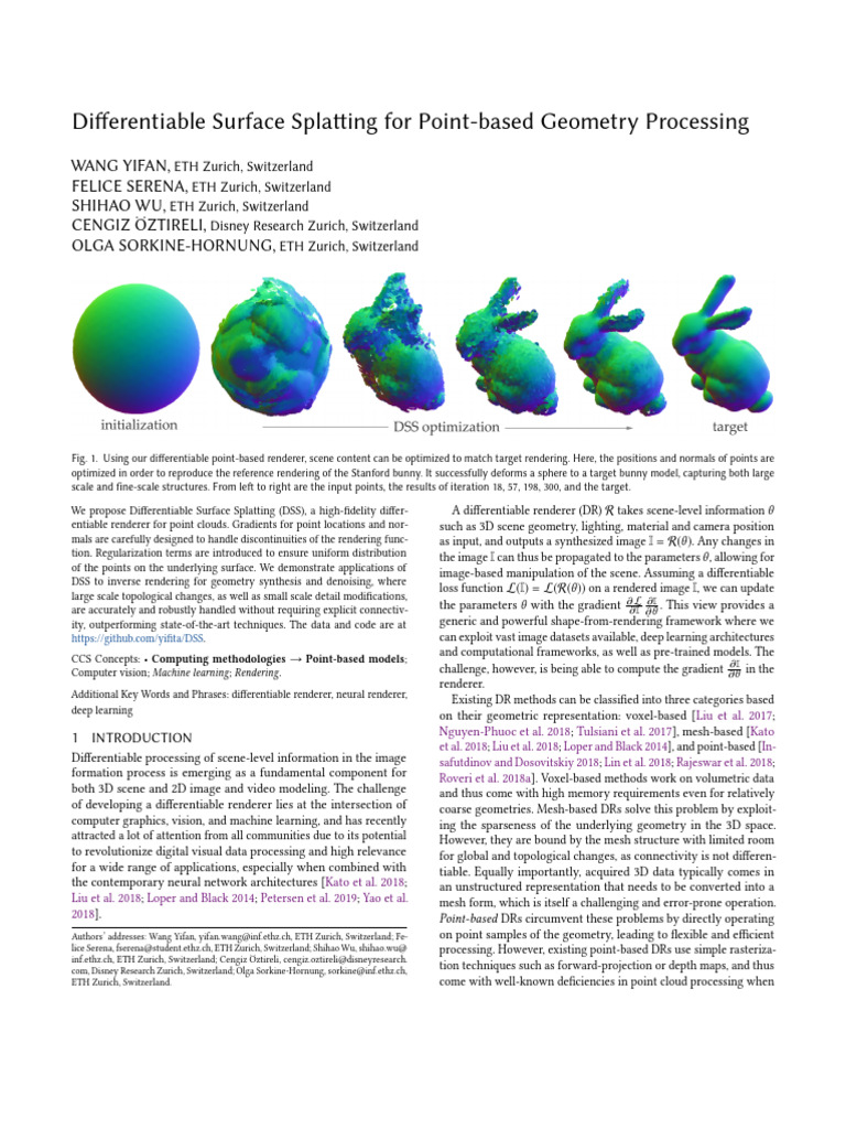 Differentiable Surface Splatting | PDF | Rendering (Computer Graphics) | 3 D Computer Graphics