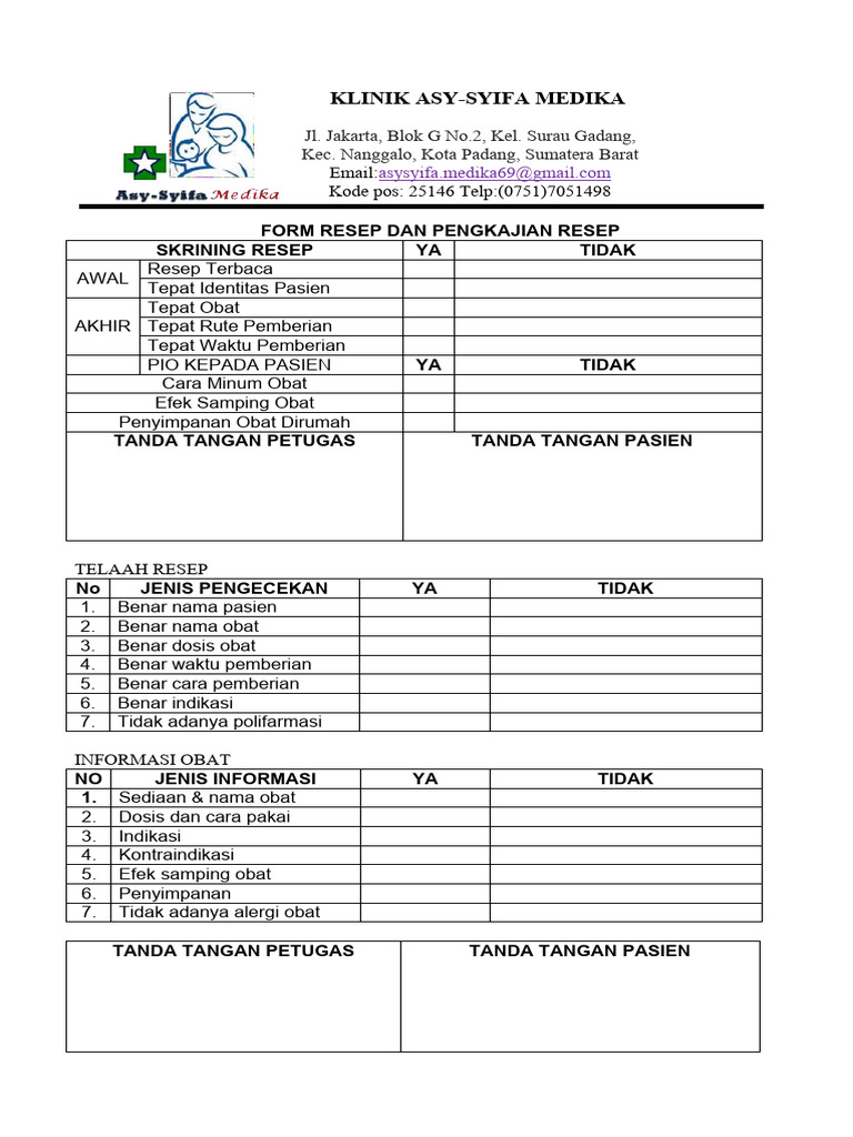 Pengkajian dan Skrining Resep Obat | PDF