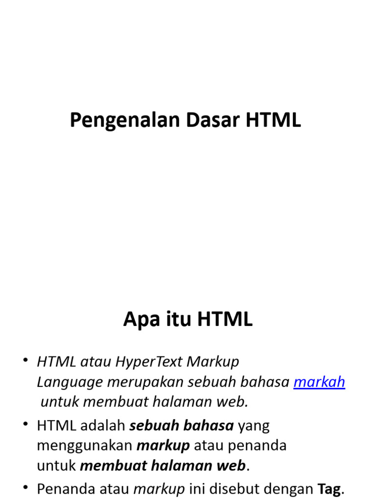 Pengenalan Dasar HTML | PDF