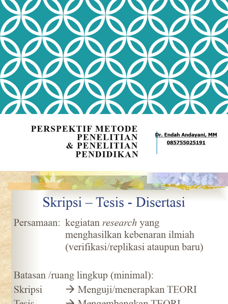 Pert 2 Perspektif Metode Penelitian Pendidikan SPADA (Autosaved) | PDF