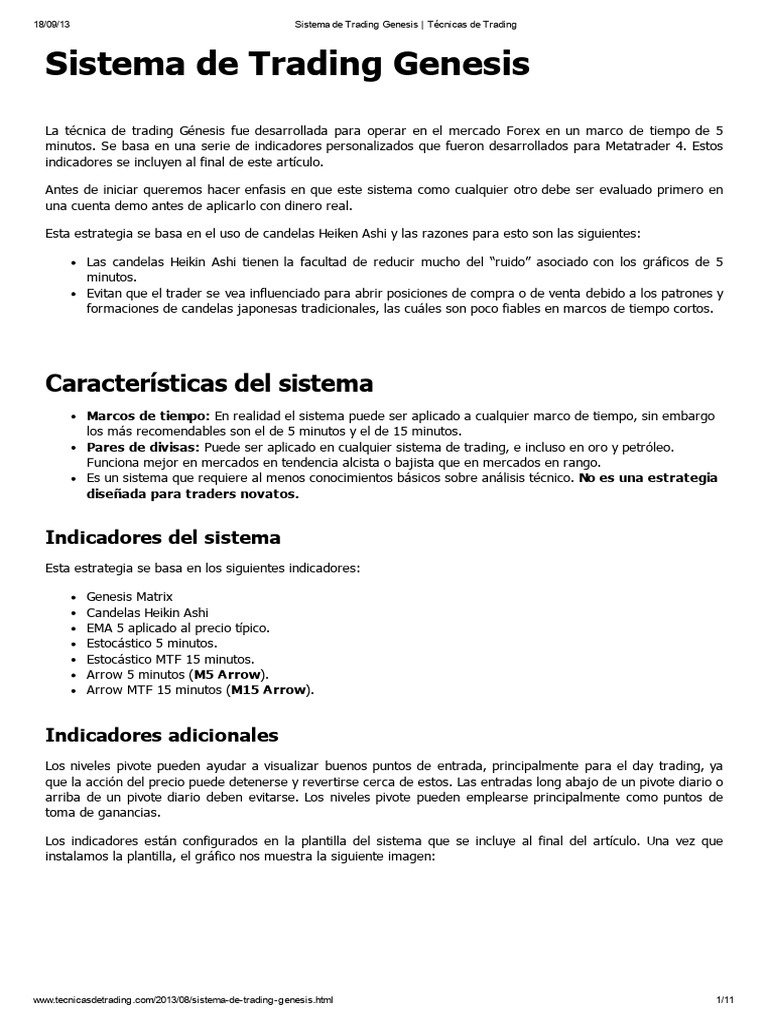 Sistema de Trading Genesis _ Técnicas de Trading | PDF | Comerciante ...