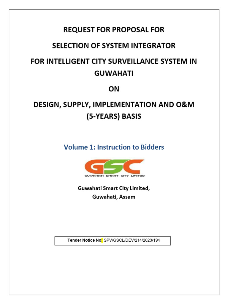 Volume1 CCTV | PDF | Request For Proposal | Computer Network