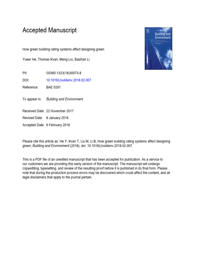 How Green Building Rating Systems Affect Designing Green | PDF | Green ...