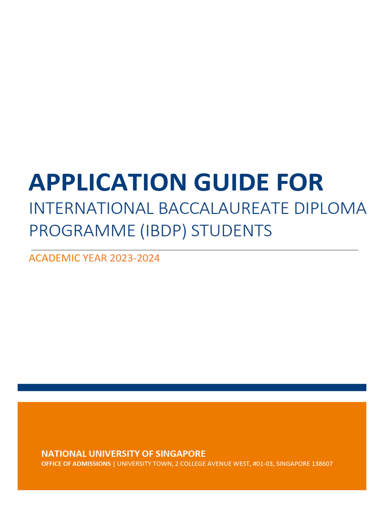 NUS IB Diploma Application Guide 2023 | PDF | University And College ...