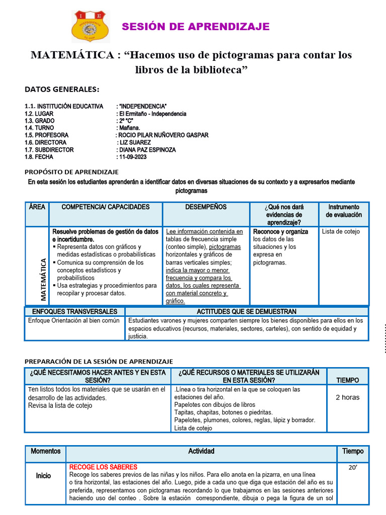 Pictogramas en Matemáticas para 2º Grado | PDF | Aprendizaje | Evaluación