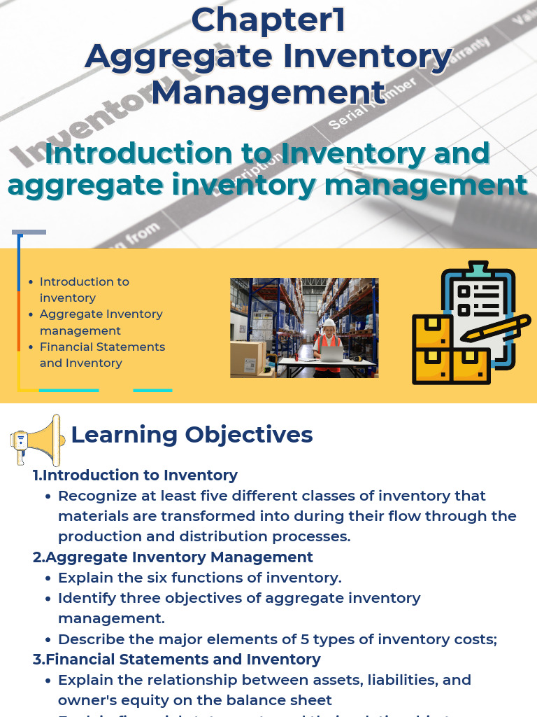 Ch1 Aggregate Invventory | PDF | Inventory | Balance Sheet