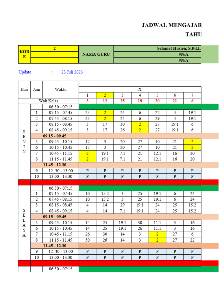 (PJJ) Jadwal KBM Ta 2023-2024 | PDF