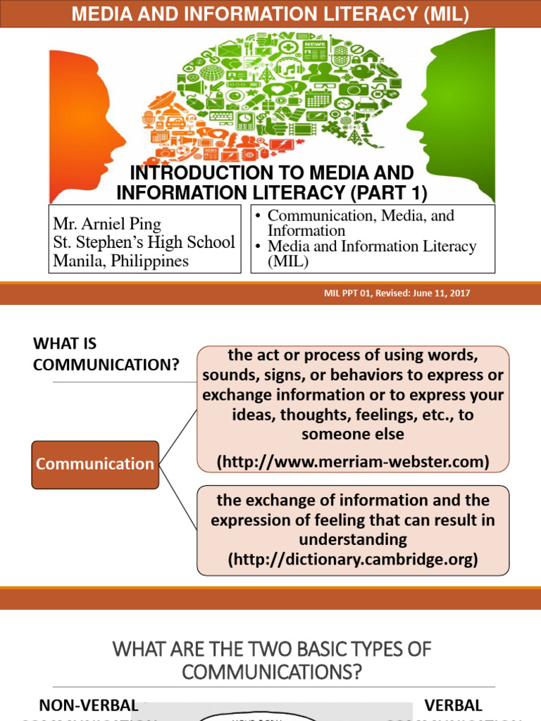 Introduction To MIL Part 1 Communication Media Information Technology ...