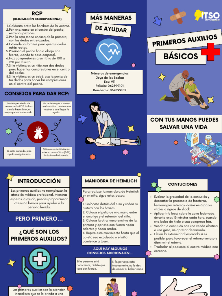 Folleto Primeros Auxilios | PDF | Reanimación cardiopulmonar | Enfermedades y trastornos humanos