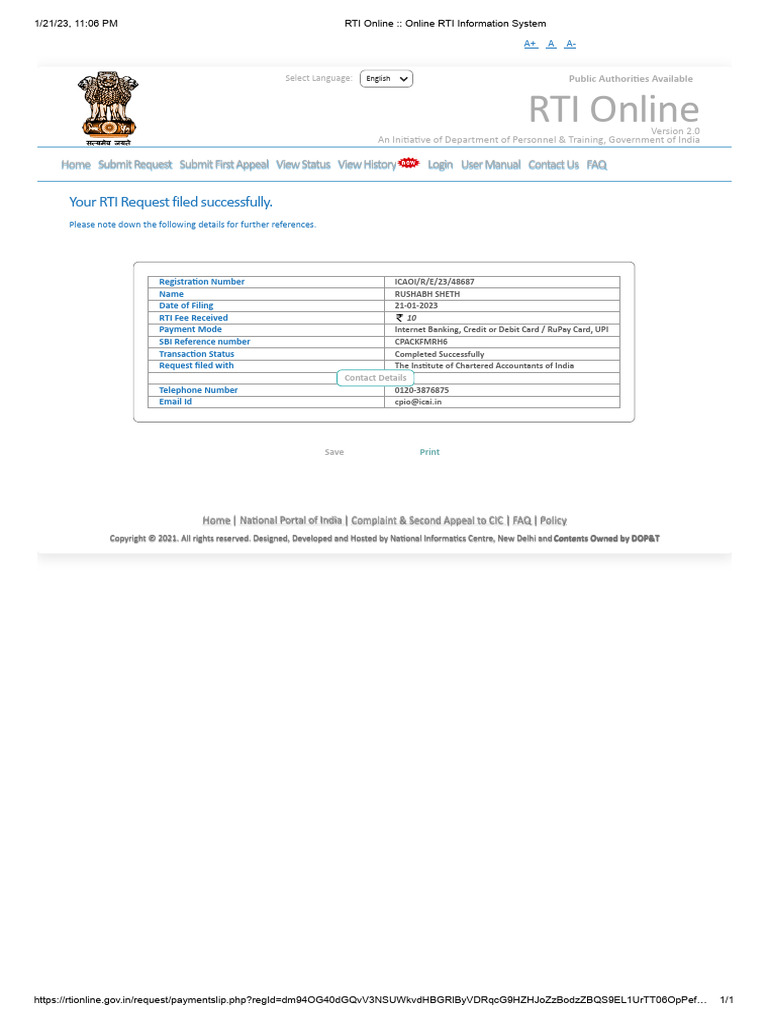 RTI Online - Online RTI Information System | PDF | Computing | Service Industries