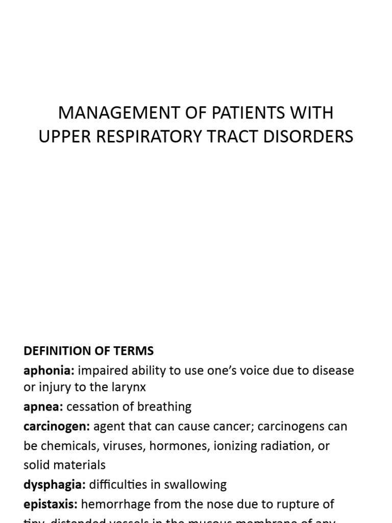 Upper Respiratory Tract Disorder Management | PDF | Common Cold | Allergen