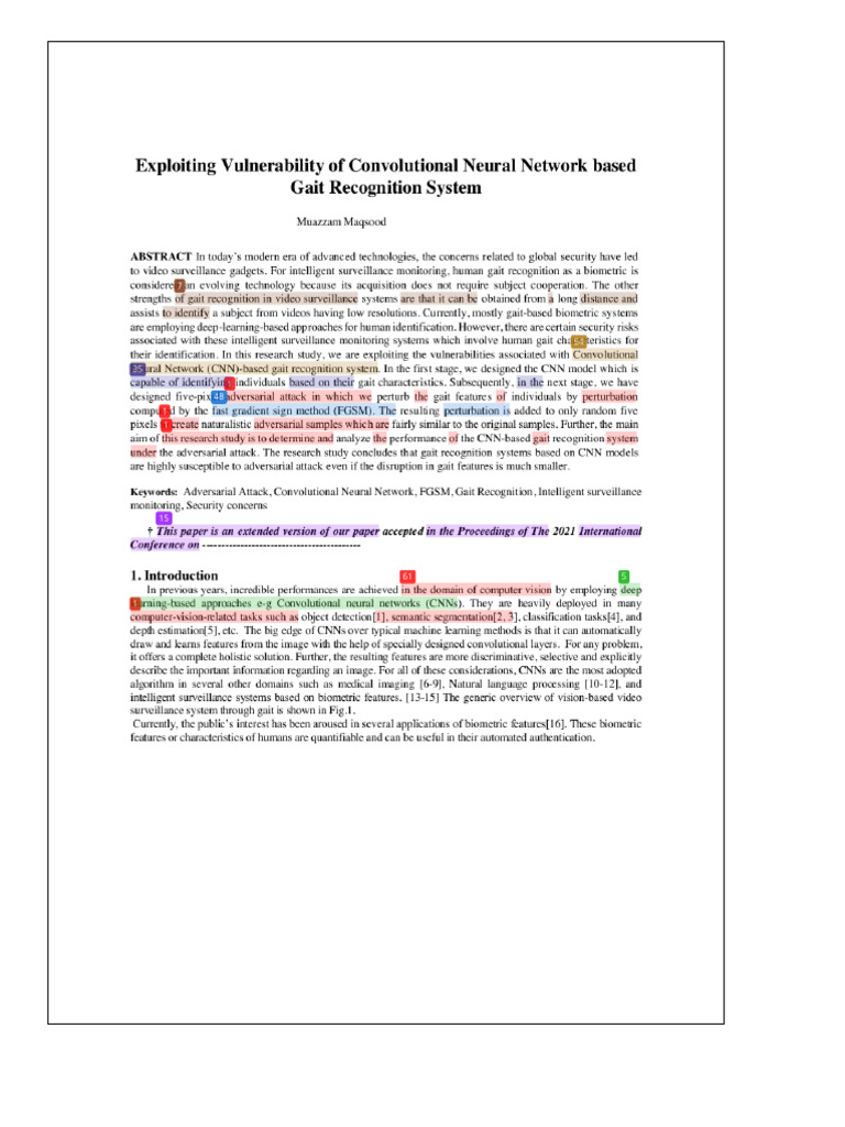 Exploiting Vulnerability Of Convolutional Neural Network Based Gait Recognition System Pdf
