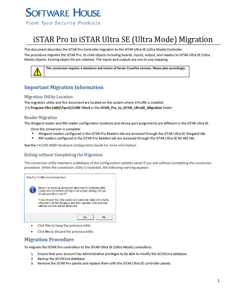 iSTAR Pro Migration 8200 1767 01 A0 en | PDF | Databases | Server (Computing)
