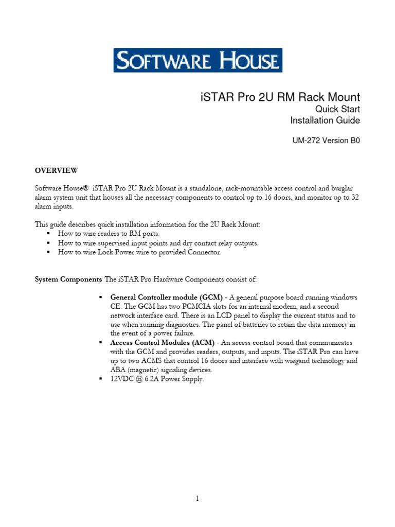 Istar-Pro 2u RM Um-272 b0 | PDF | Security Alarm | Access Control